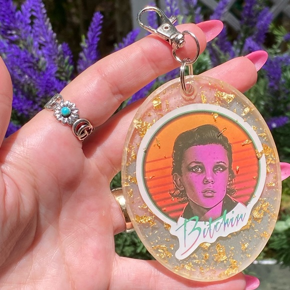 Accessories | Stranger Things Neon Pink Orange Eleven Bitchin Cartoon ...